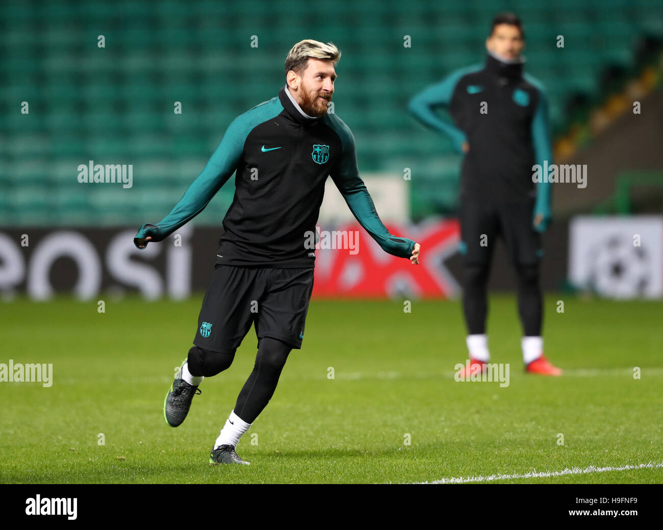 Barcelona's Lionel Messi during a training session ahead of the UEFA ...