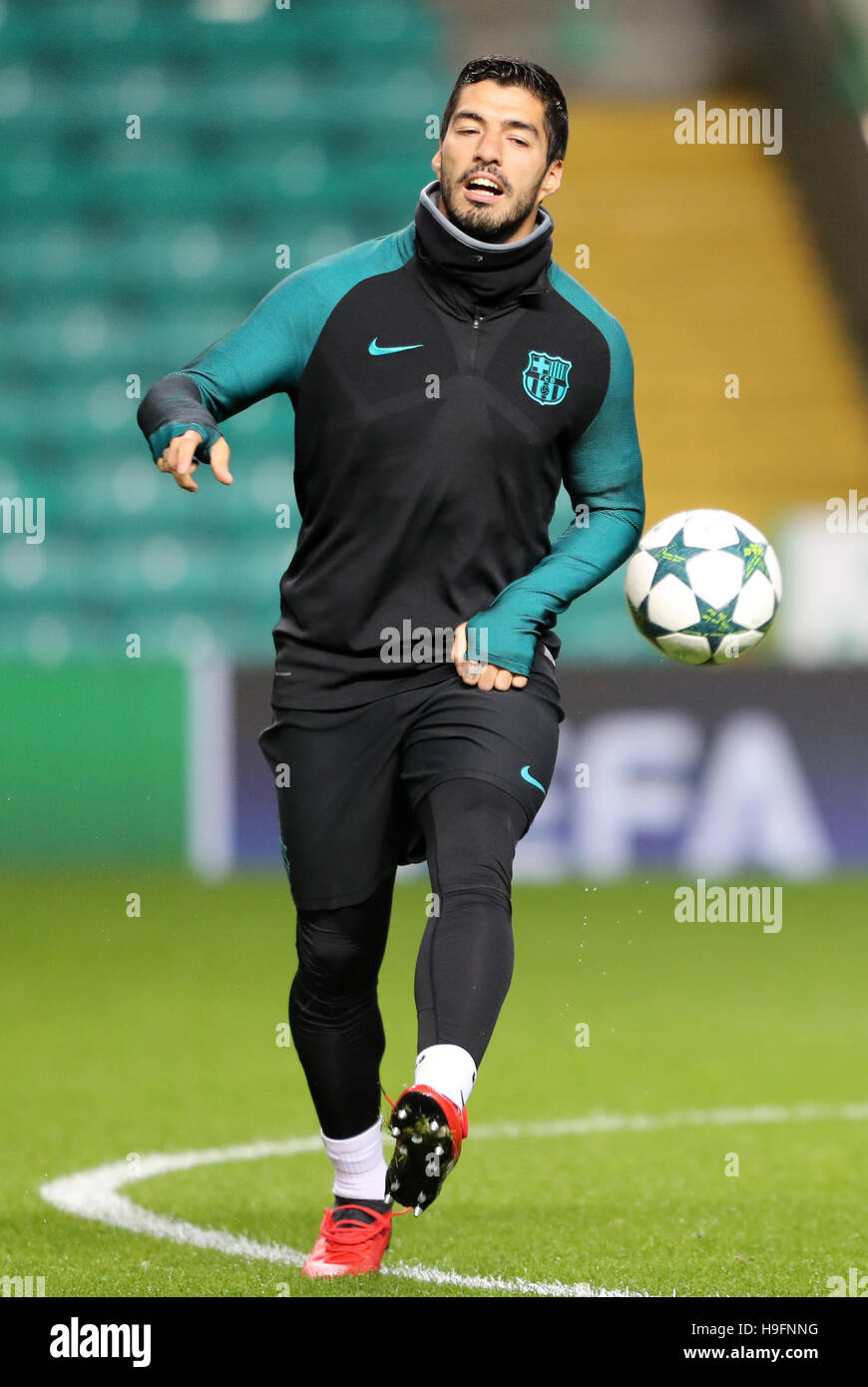 Barcelona's Luis Suarez during a training session ahead of the UEFA ...