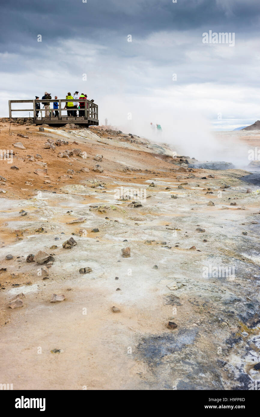 Tourist view point, Námafjall, Iceland Stock Photo - Alamy