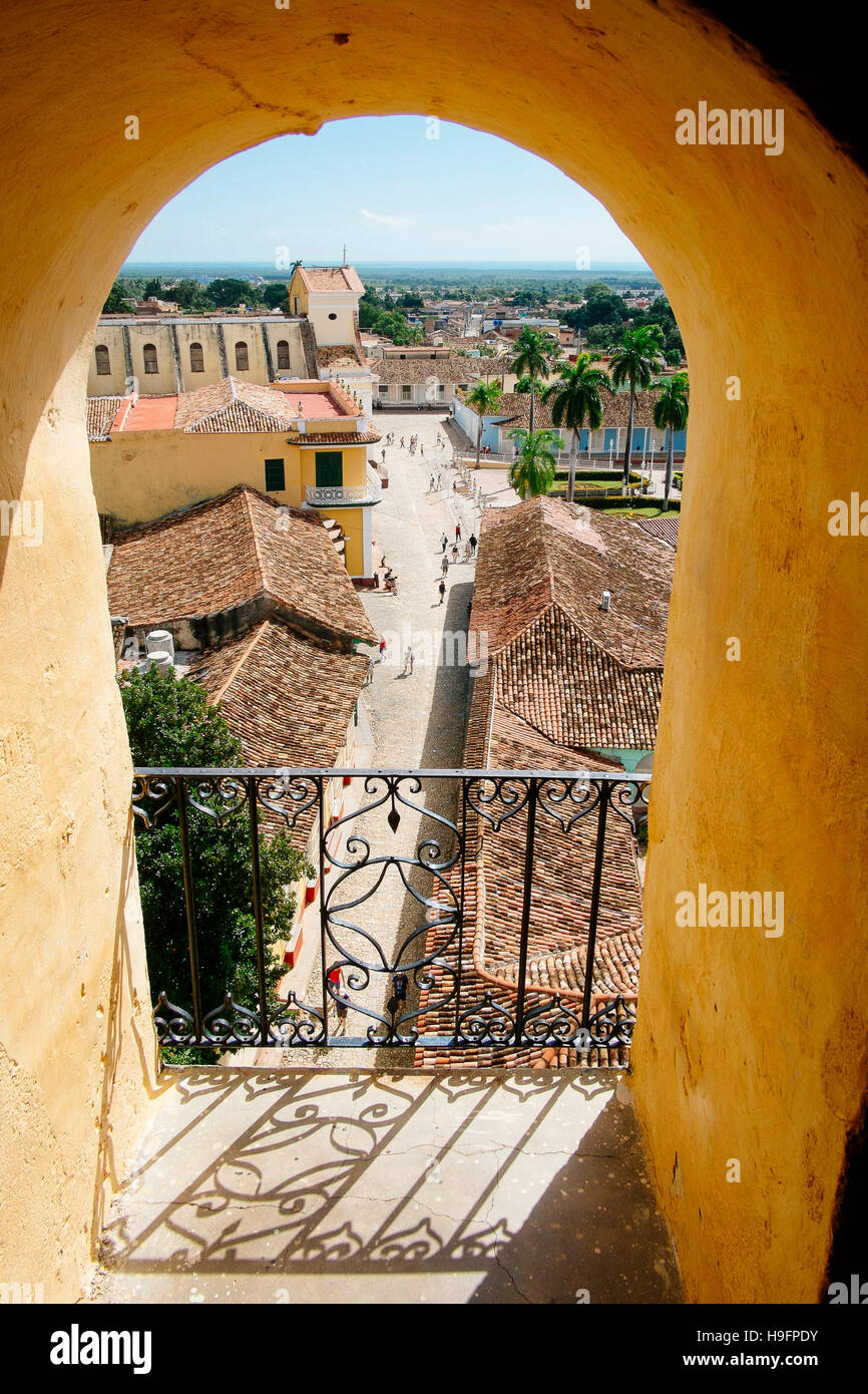 Aerial view of Trinidad city center through a window Stock Photo - Alamy