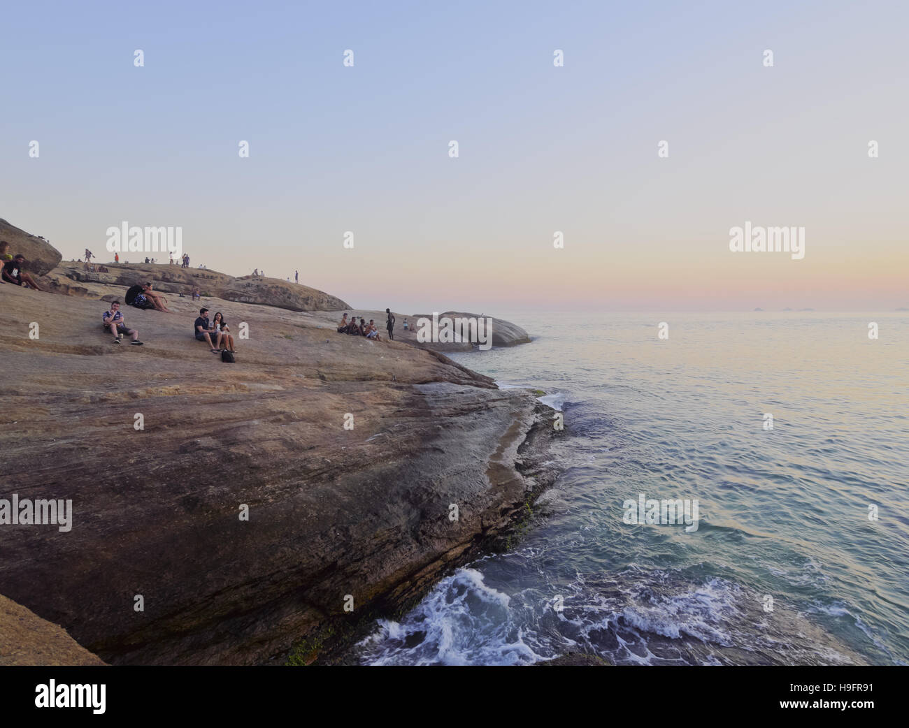 Brazil, City of Rio de Janeiro, Ipanema, View of the Pedra do Arpoador ...