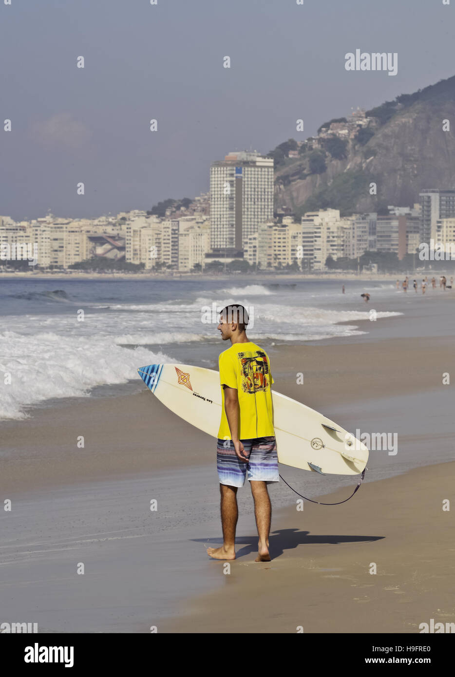 Brazil, City of Rio de Janeiro, View of the Leme Beach Stock Photo - Alamy