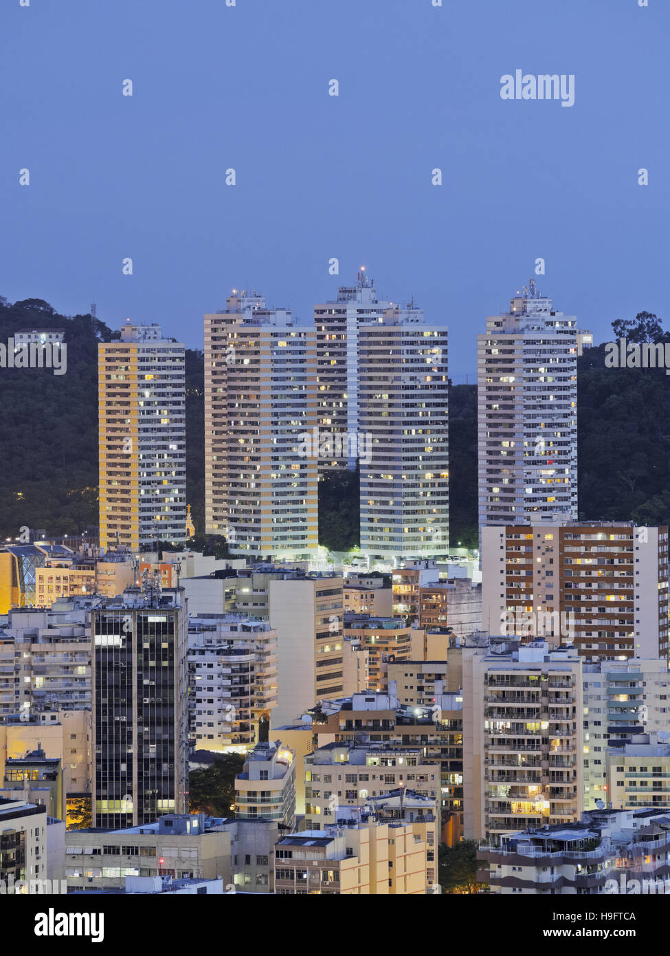 Brazil, City of Rio de Janeiro, Elevated view of the Botafogo ...