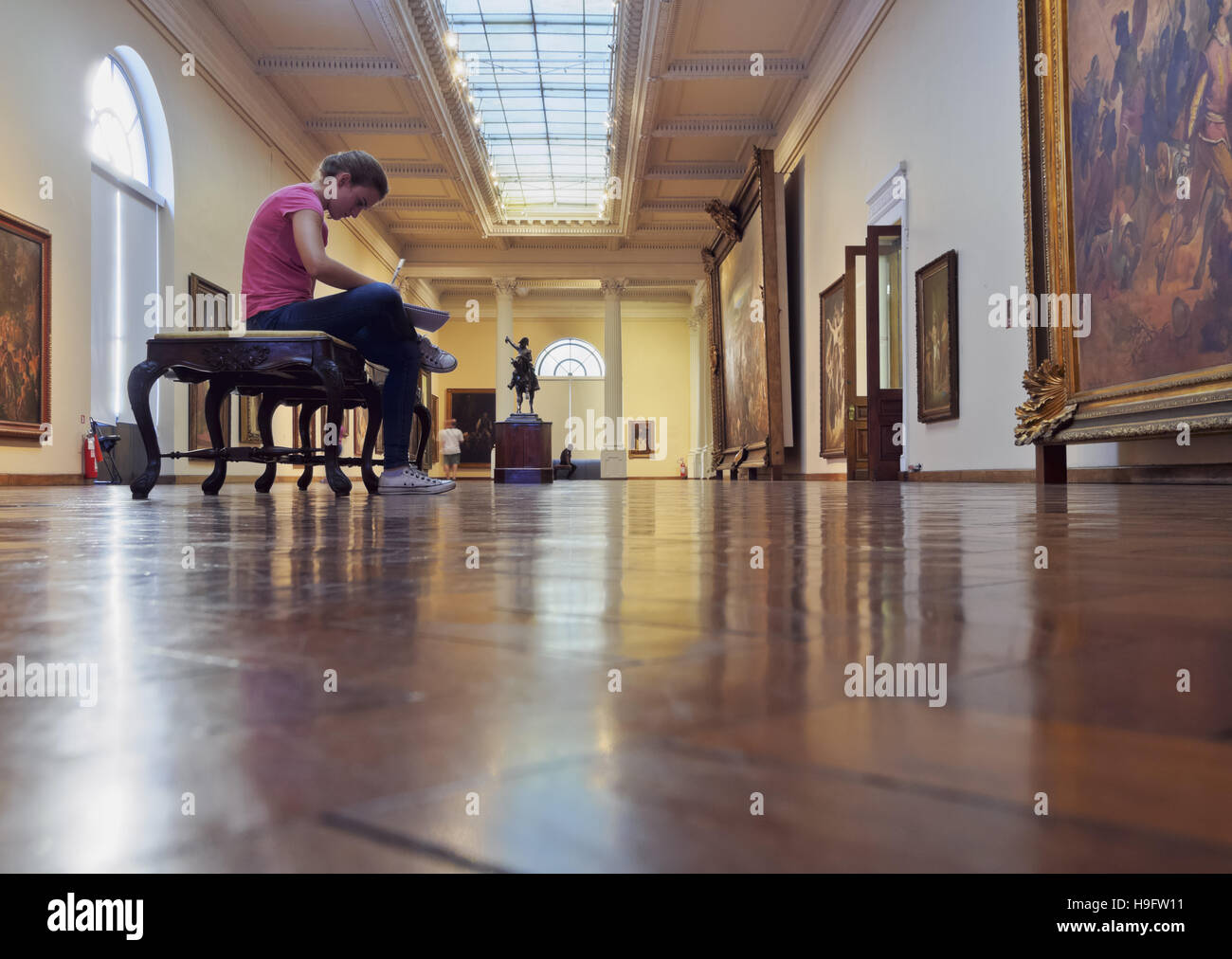 Brazil, City of Rio de Janeiro, Interior view of the National Museum of ...