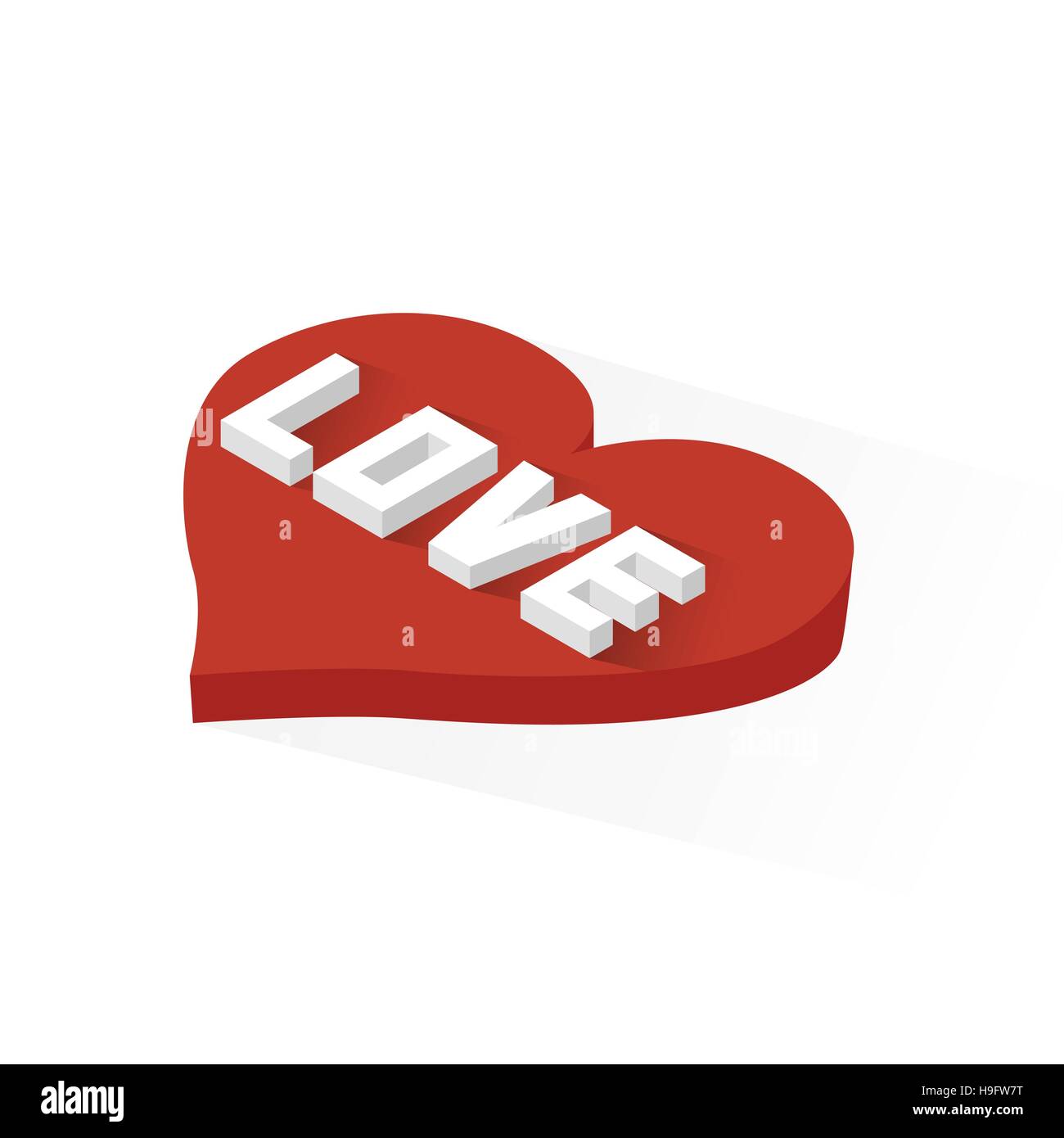 Red heart isometric icon Cut Out Stock Images & Pictures - Alamy