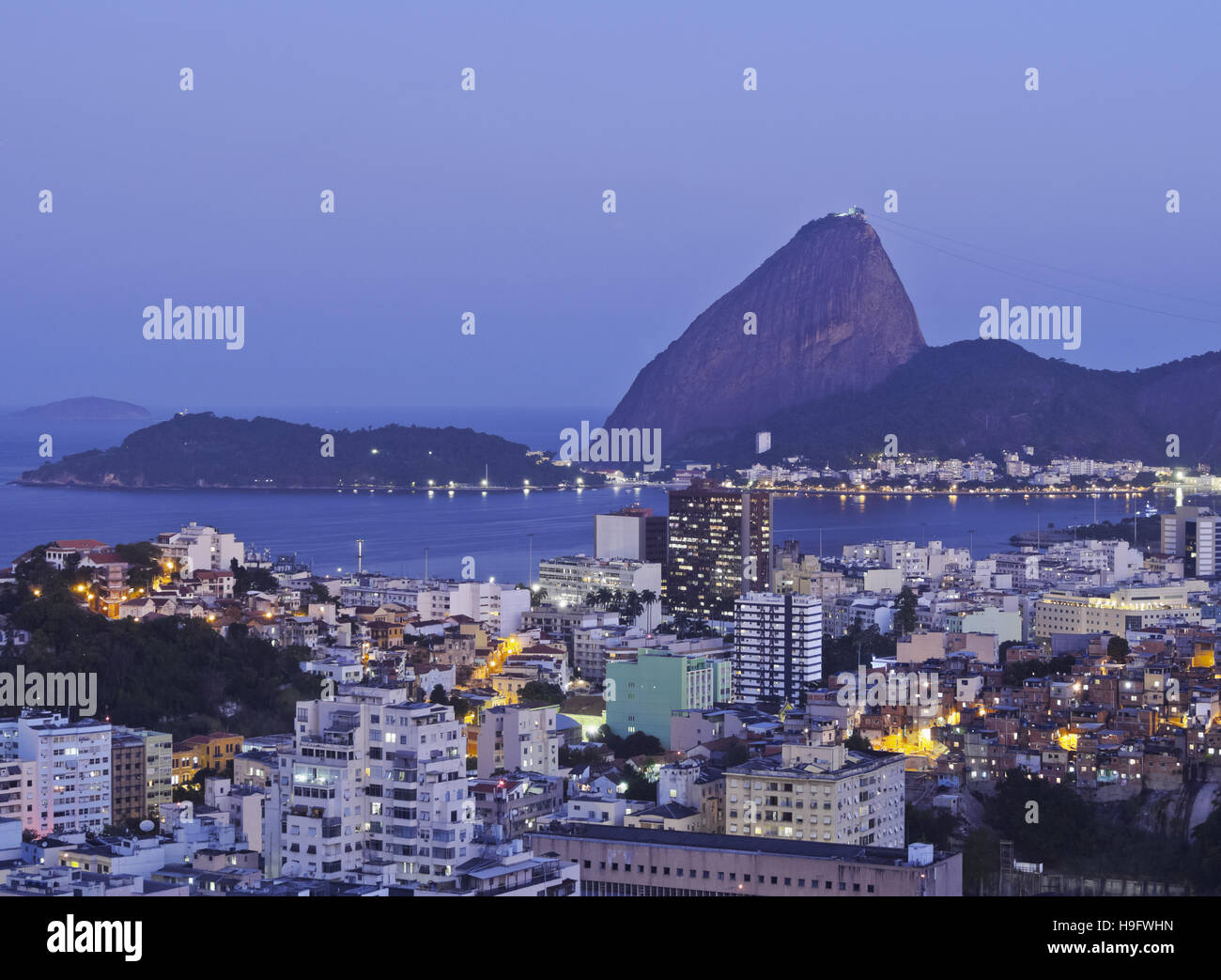 Brazil City of Rio de Janeiro Santa Teresa Neighbourhood Twilight view ...