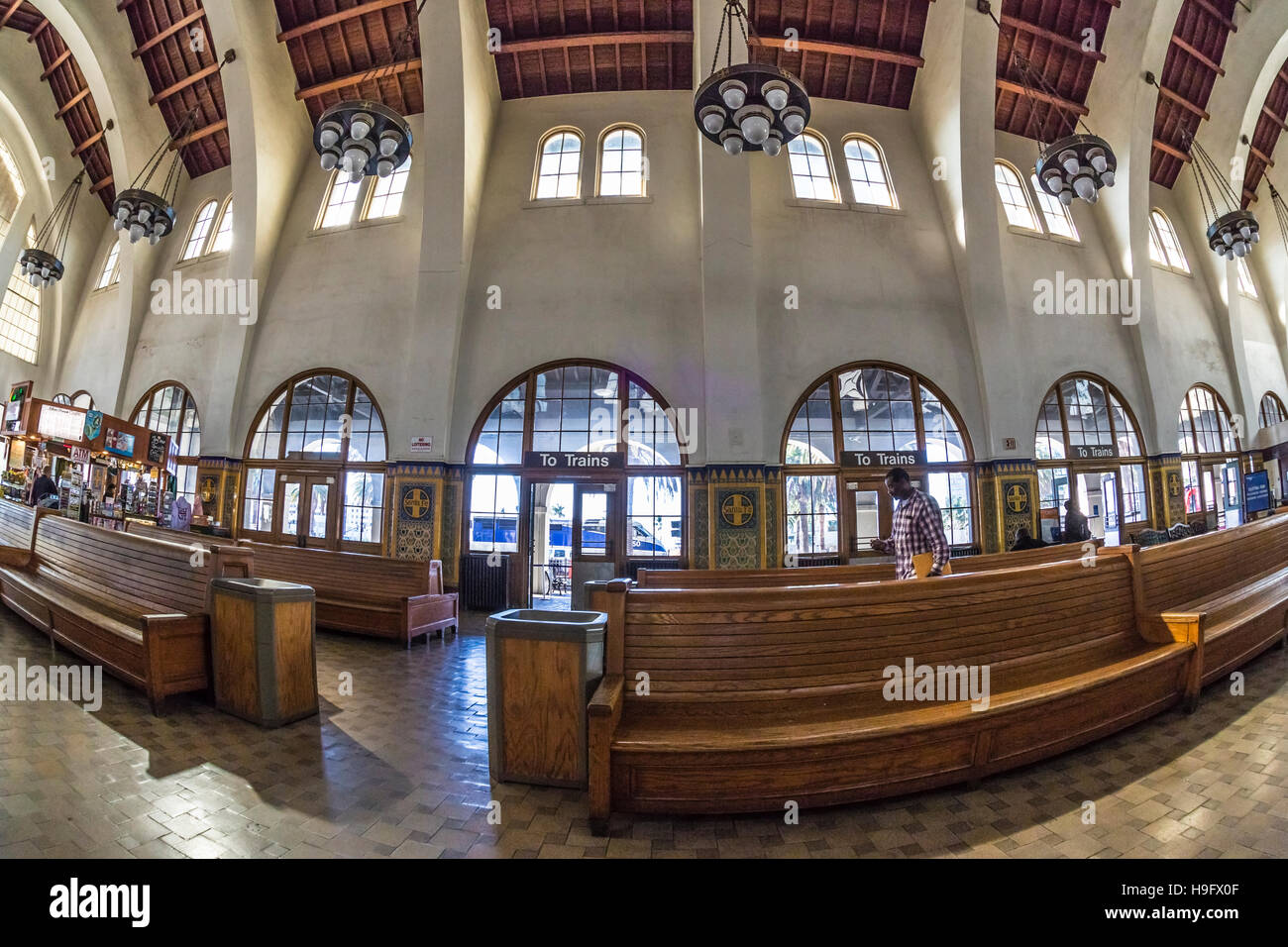 interior of historic santa fe train station in san diego Stock Photo ...