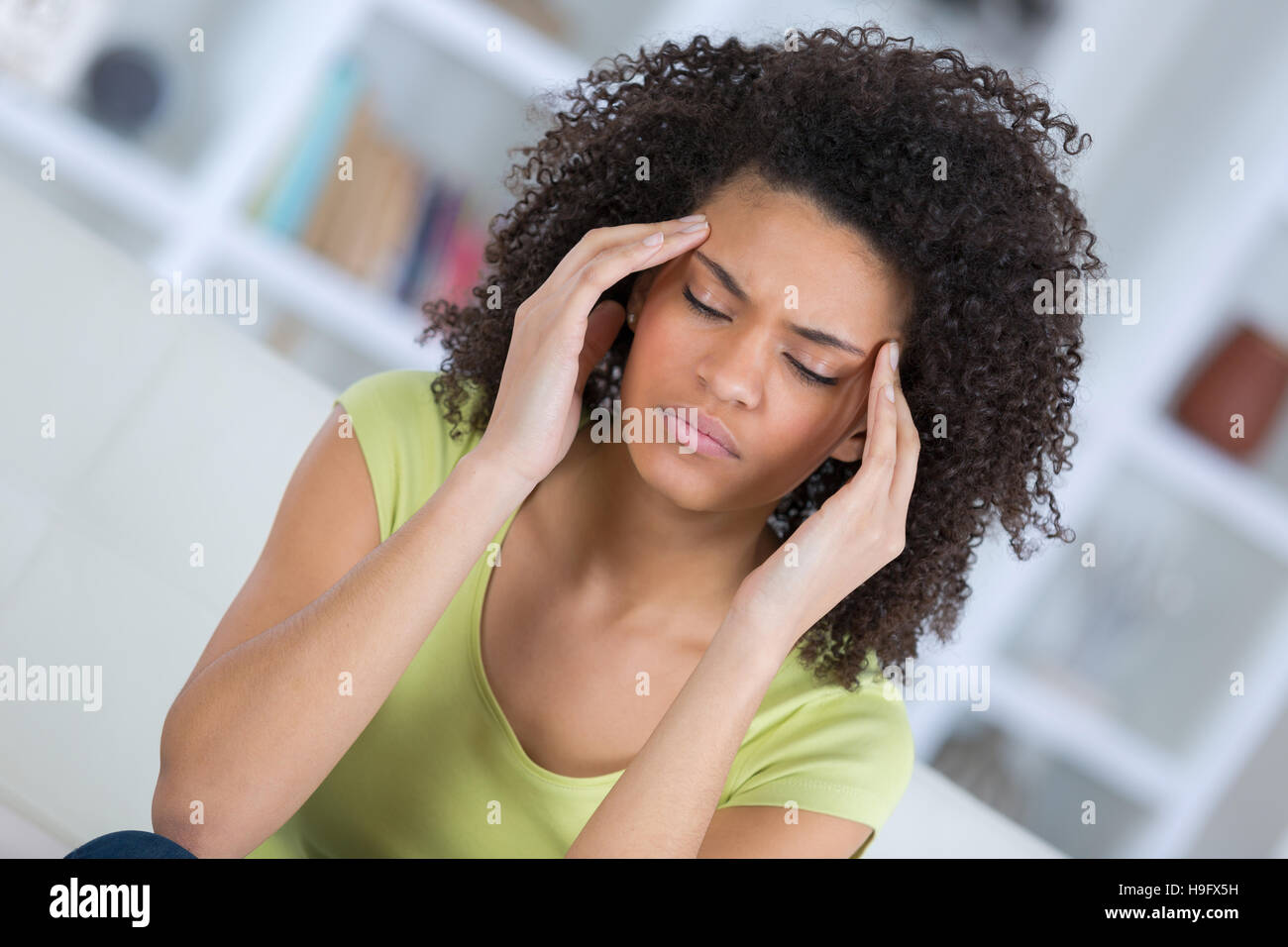 woman depressed at home Stock Photo - Alamy