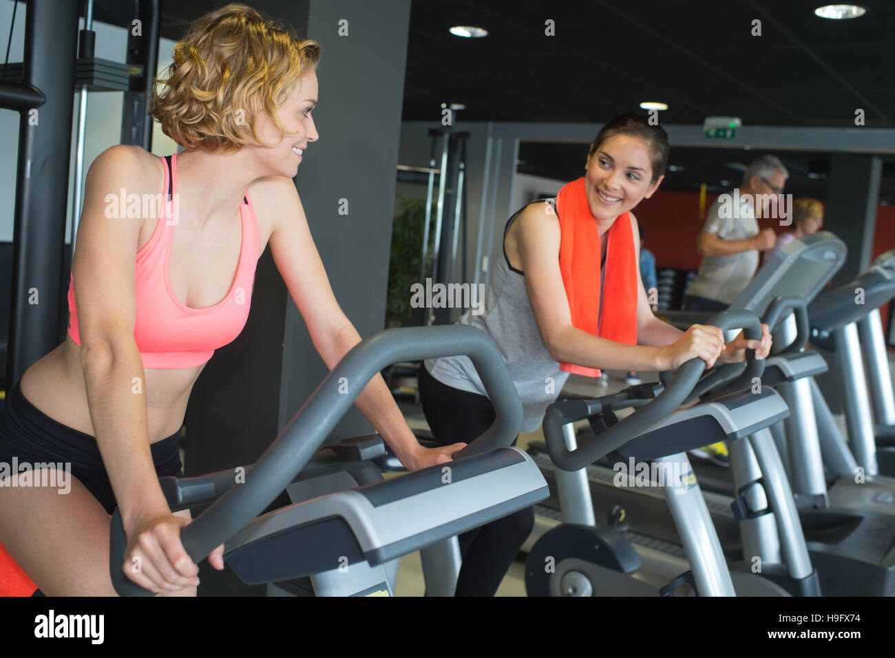 girl exercising at the gym on stepper machine Stock Photo - Alamy