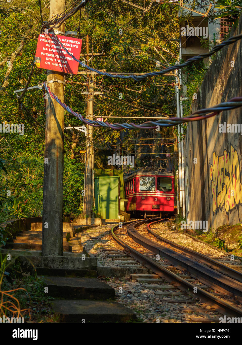 Brazil, City of Rio de Janeiro, View of the Corcovado Train Stock Photo ...