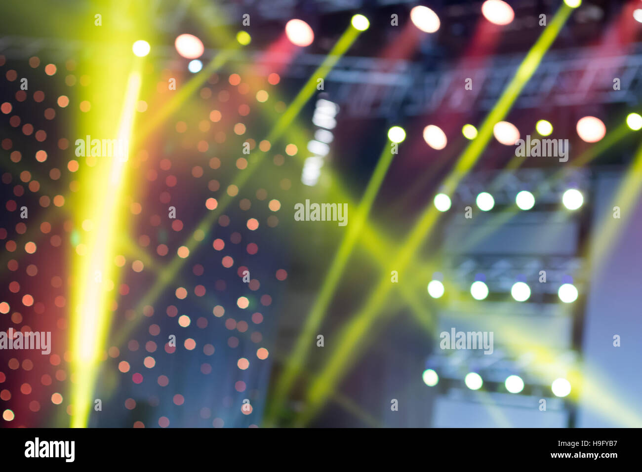 Colorful Stage Lights, light show at the Concert, Blurred lights Stock ...
