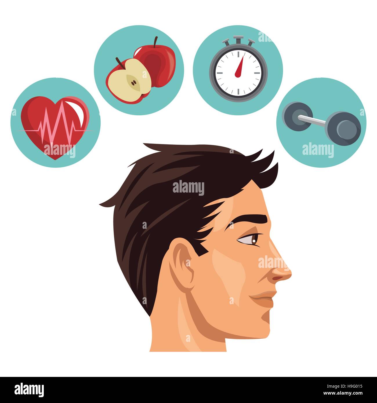 Man and icon set of Healthy lifestyle design Stock Vector Image & Art ...