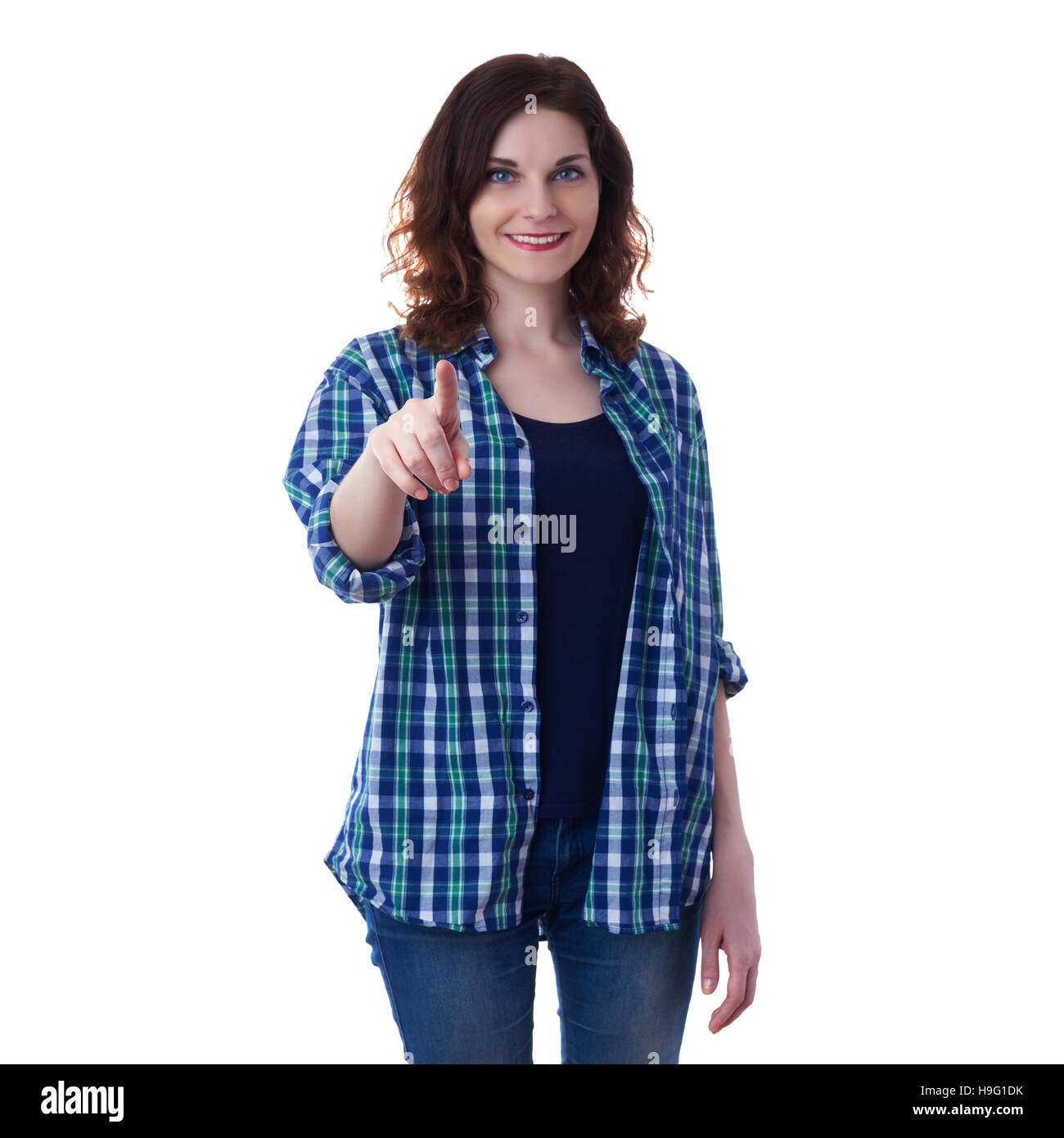 Young woman in casual clothes over white isolated background Stock ...