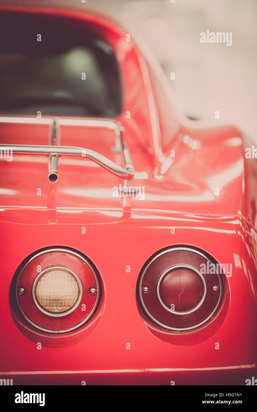 Close up shot of a vintage car rear lights Stock Photo - Alamy