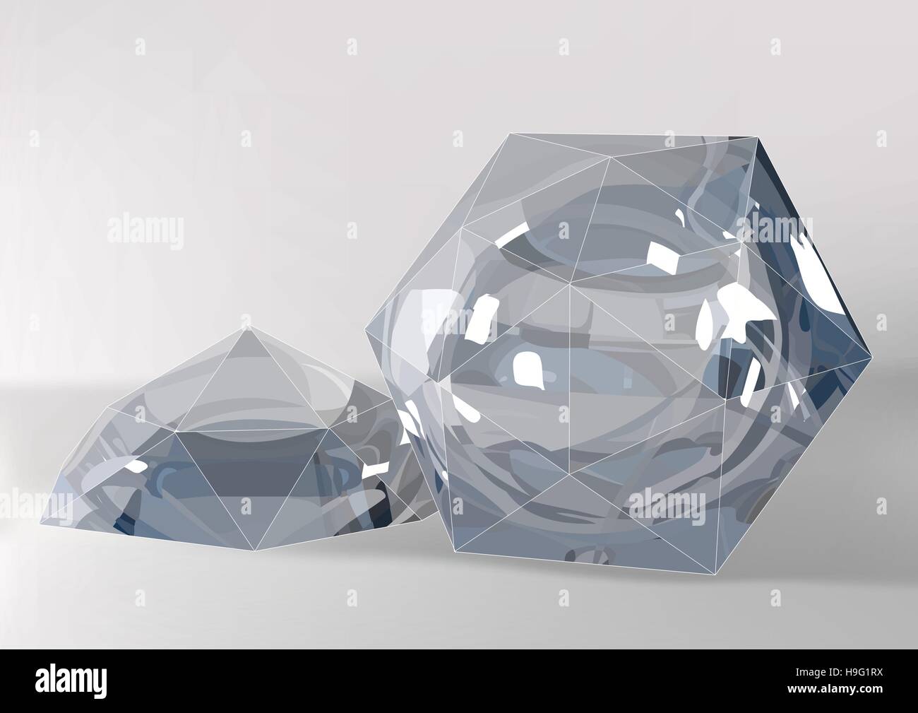 Cut of gemstones. two luxury half dutch rose cut stones Stock Vector ...