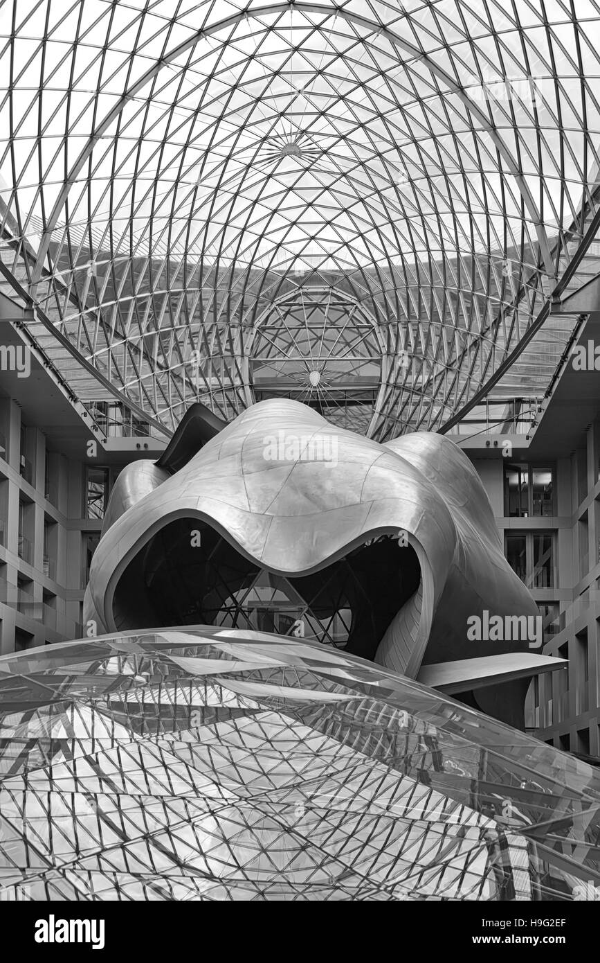 BERLIN, GERMANY - JULY 2015: Atrium of the DZ Bank building in Berlin ...