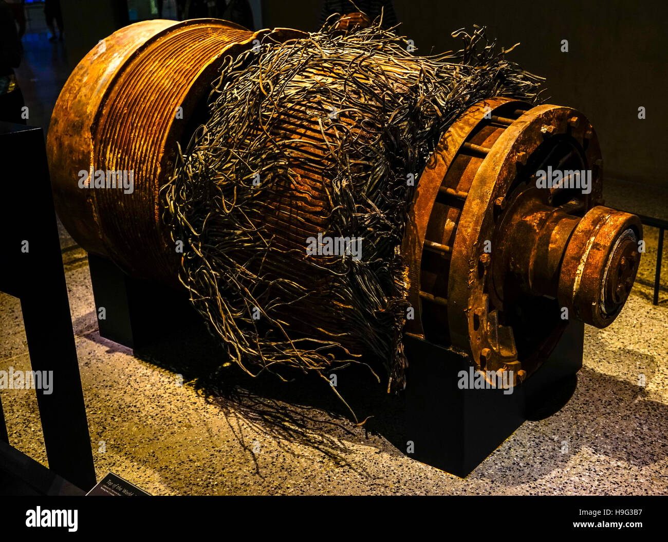 Recovered elevator motor from collapsed world trade center after 9/11 ...