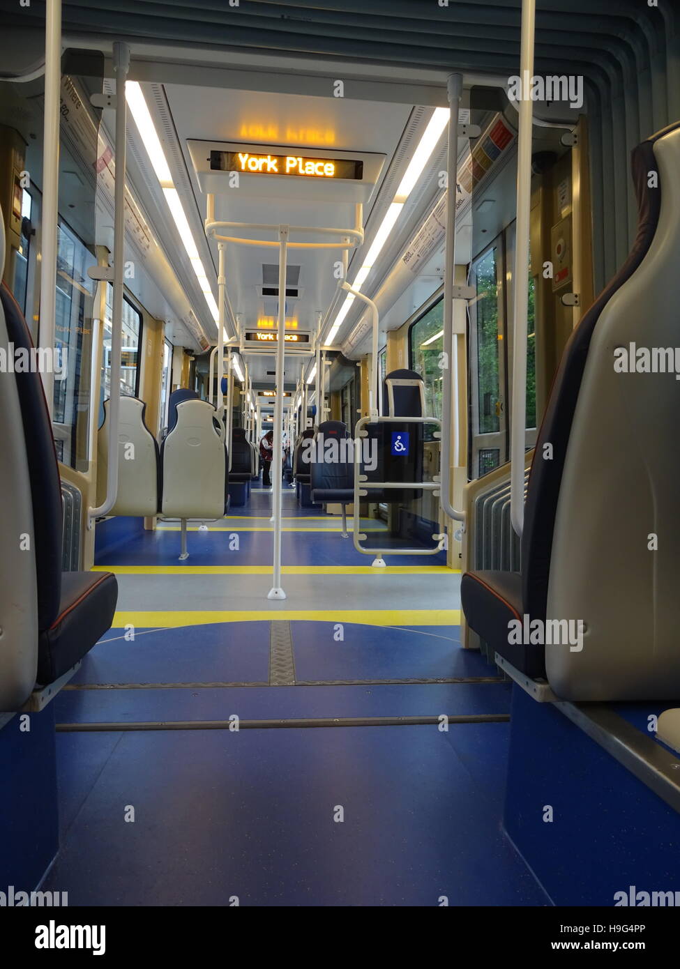 Inside of tram in Edinburgh Stock Photo - Alamy