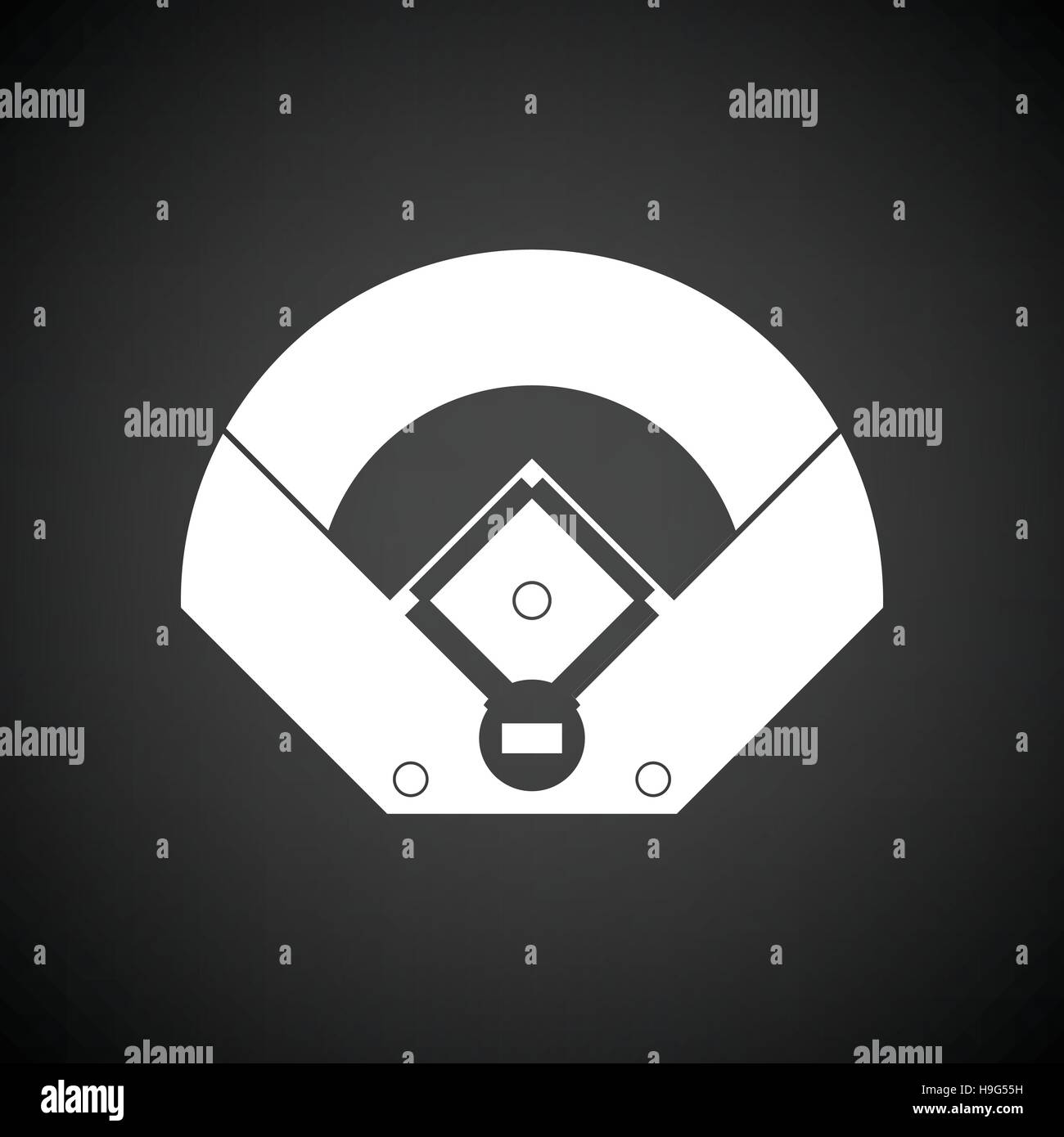 Baseball Diamond Black And White