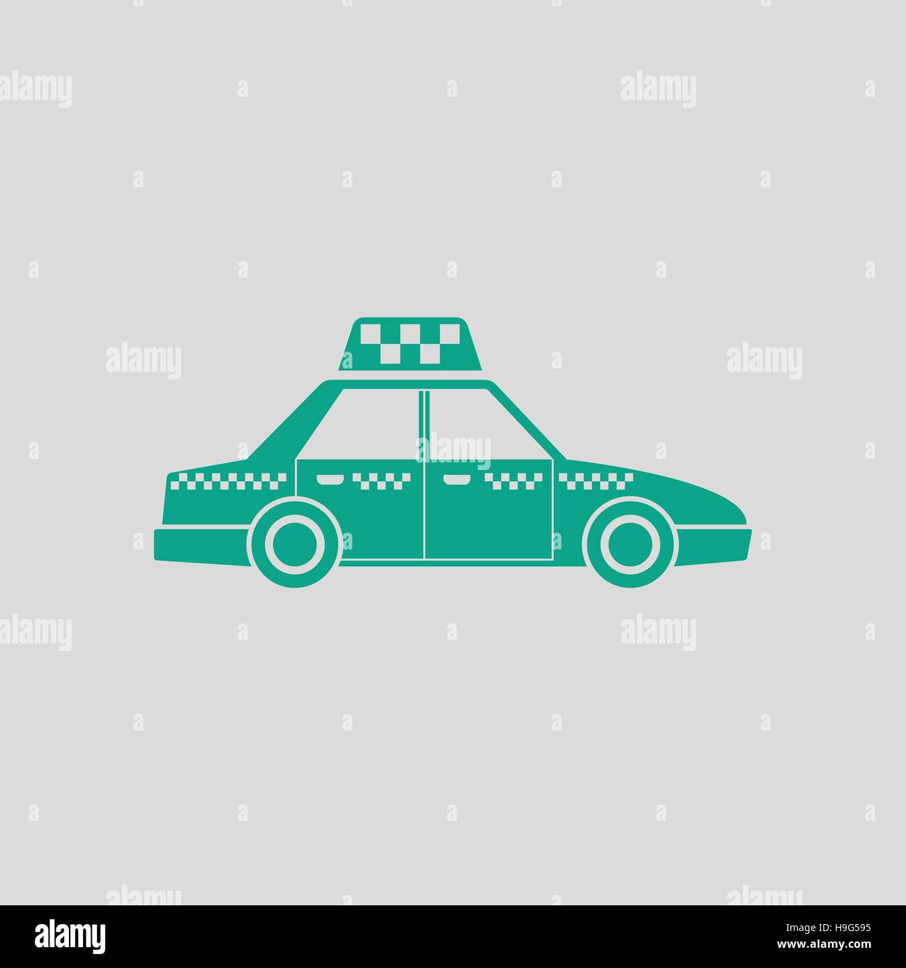 Taxi car icon. Gray background with green. Vector illustration Stock ...