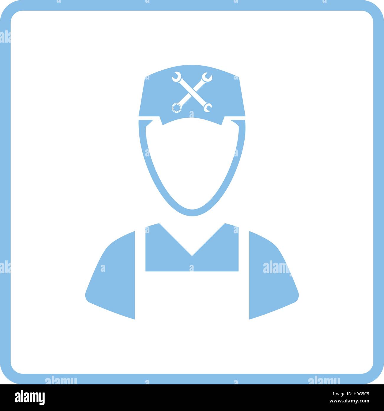 Car mechanic icon. Blue frame design. Vector illustration Stock Vector ...