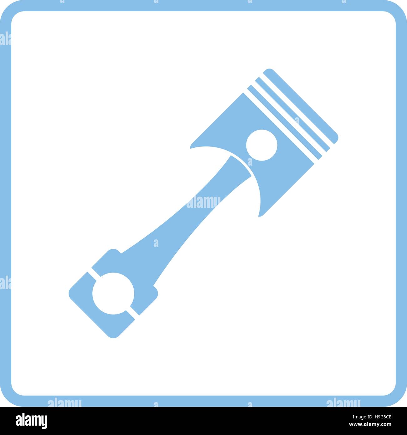 Car motor piston icon. Blue frame design. Vector illustration Stock ...