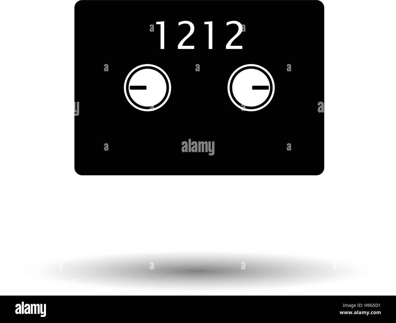 Safe cell icon. White background with shadow design. Vector ...