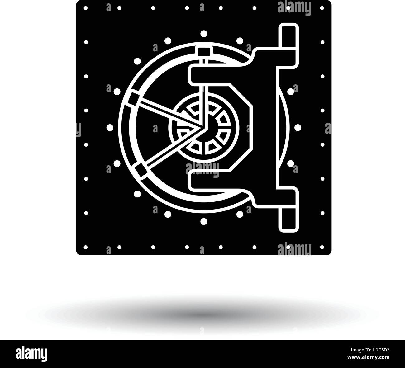 Safe icon. White background with shadow design. Vector illustration ...