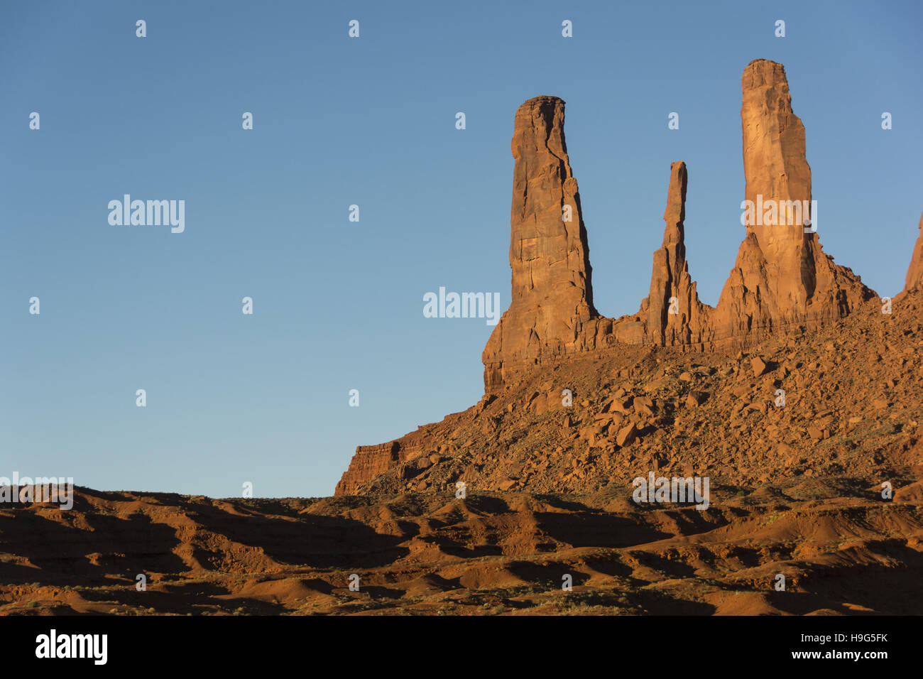 Arizona-Utah, Monument Valley Navajo Tribal Park, Three Sisters Stock ...
