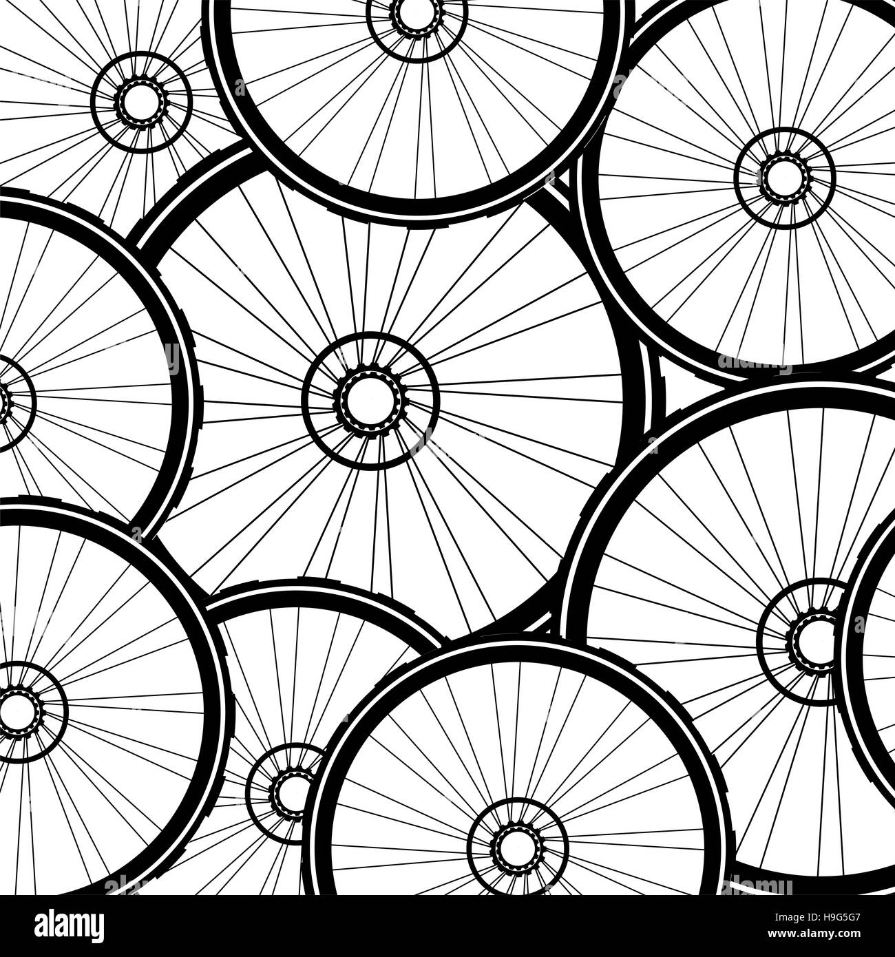 road and mountain bike wheels and tires pattern Stock Photo - Alamy