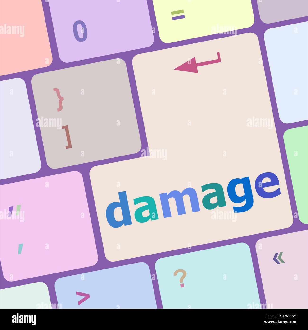 crashed or damaged computer key or button Stock Photo - Alamy