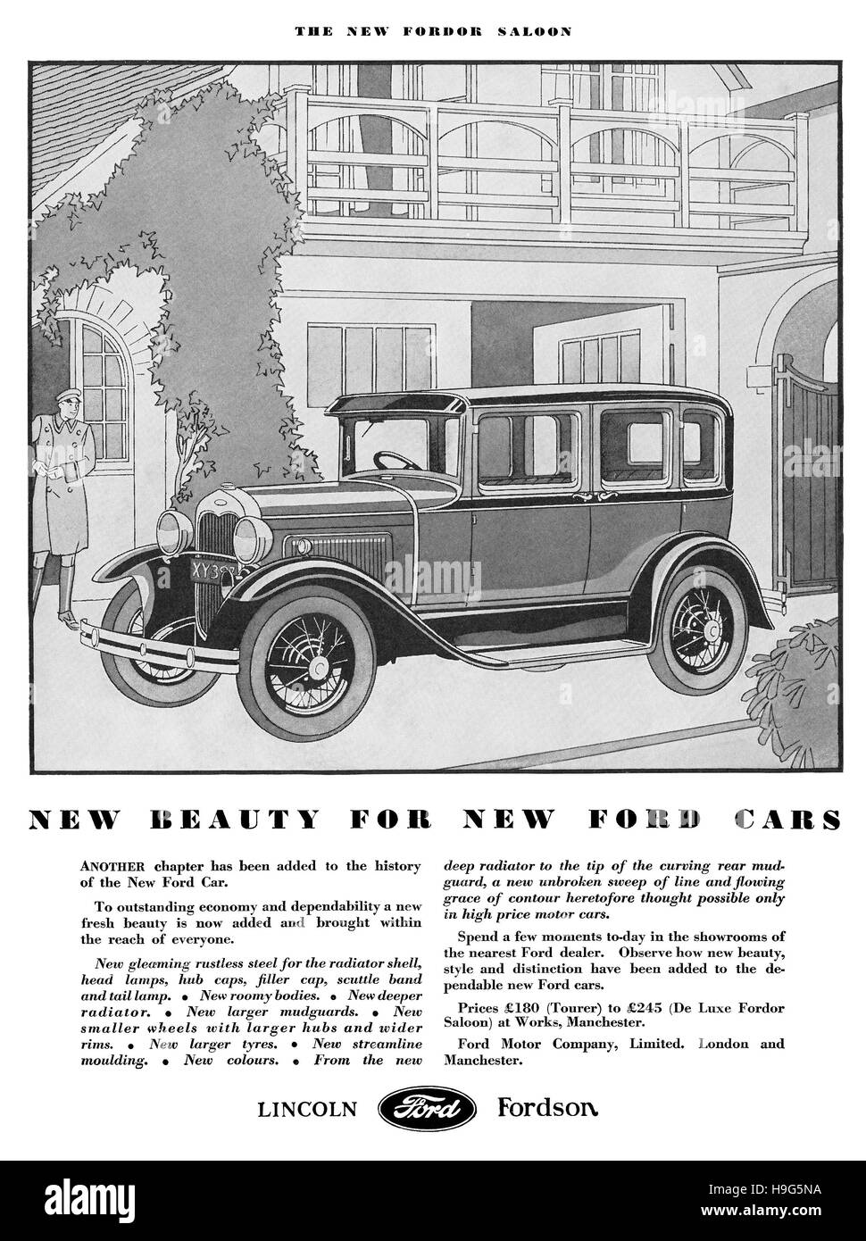 1930 British advertisement for Ford motor cars Stock Photo - Alamy
