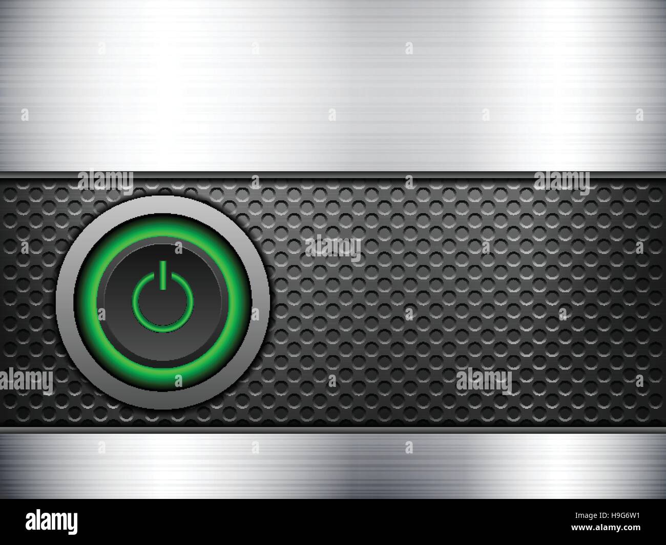 Power button knob on a metal background Stock Vector Image & Art - Alamy