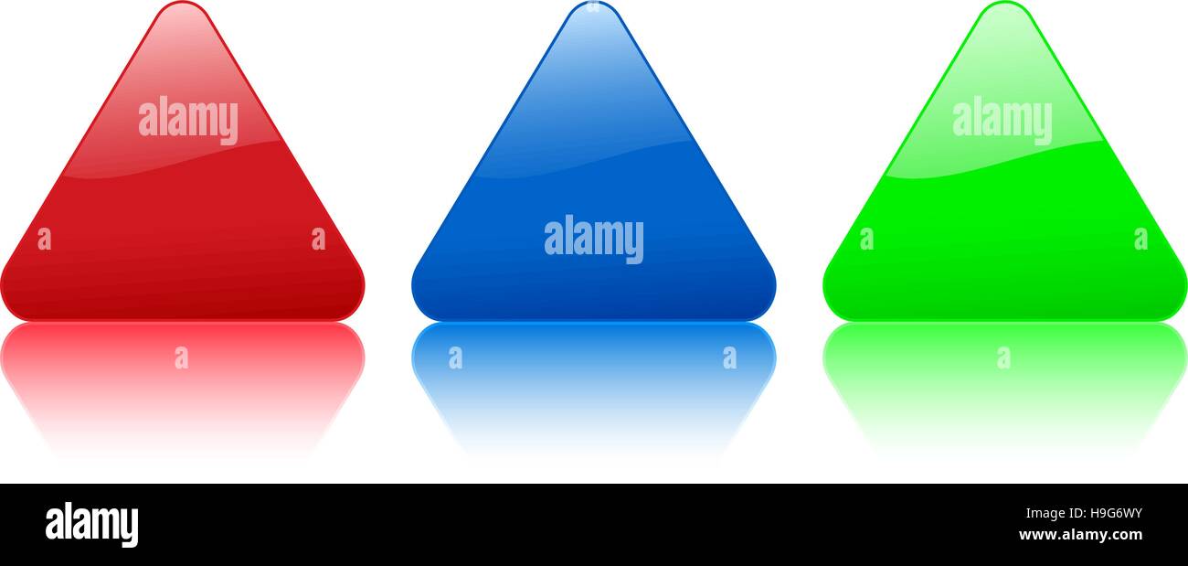 Color triangular icon, isolated on a white background. Vector ...