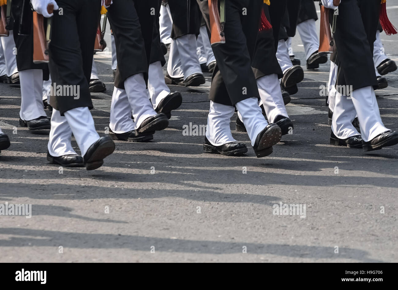 Soldiers Marching In An Army Parade Stock Photo - Alamy