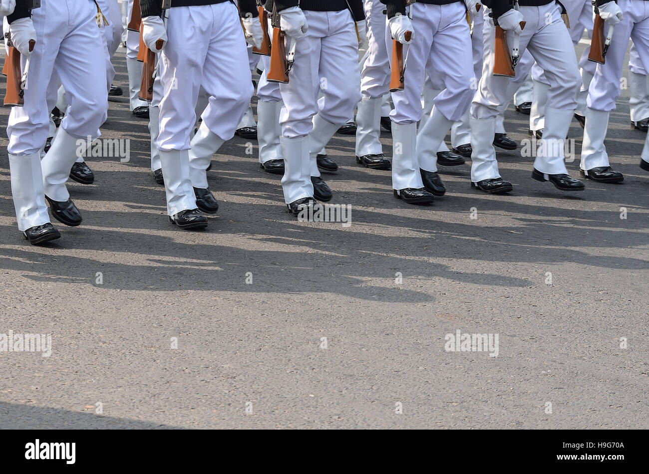 Soldiers Marching In An Army Parade Stock Photo - Alamy