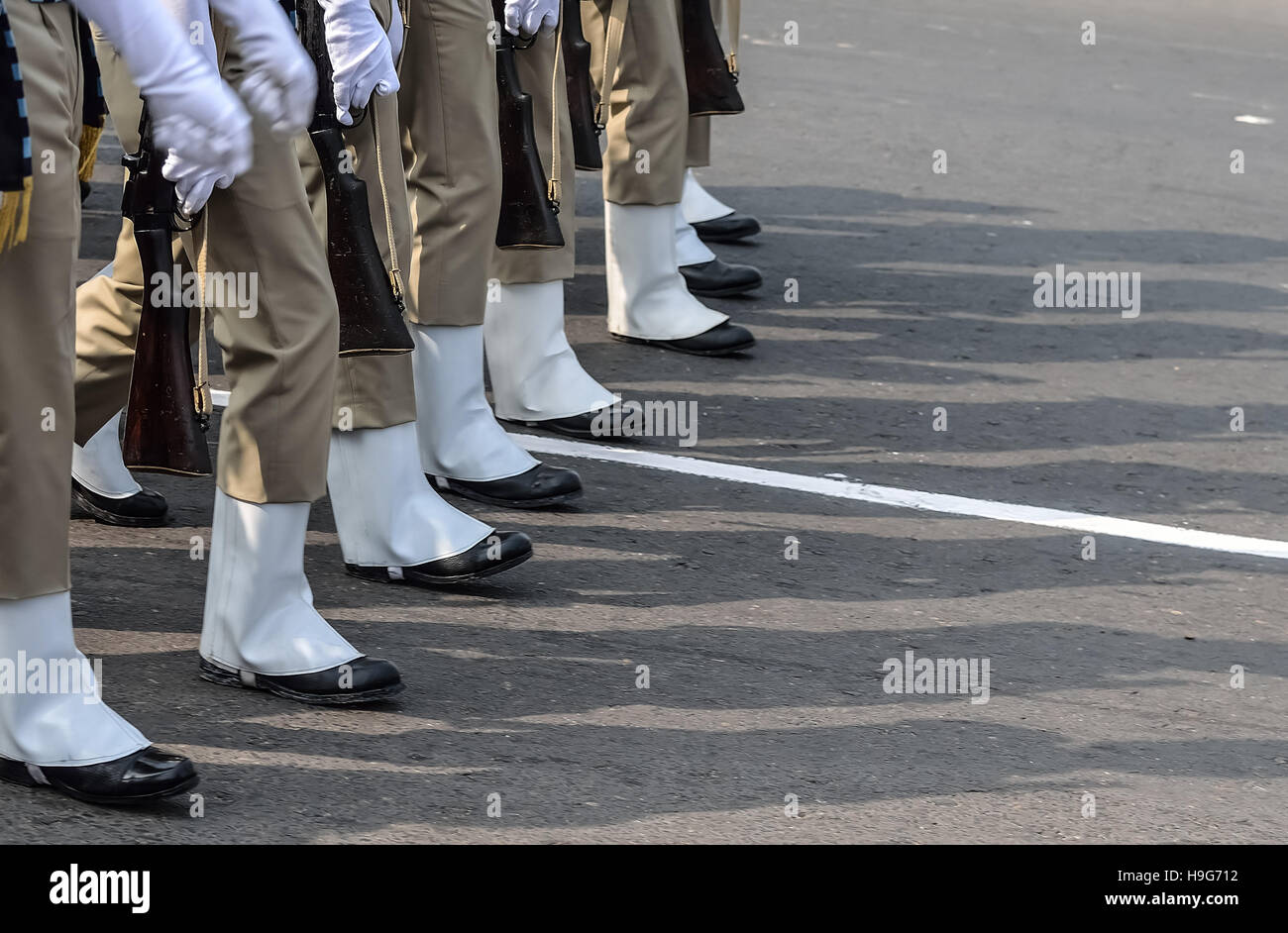 Soldiers Marching In An Army Parade Stock Photo - Alamy
