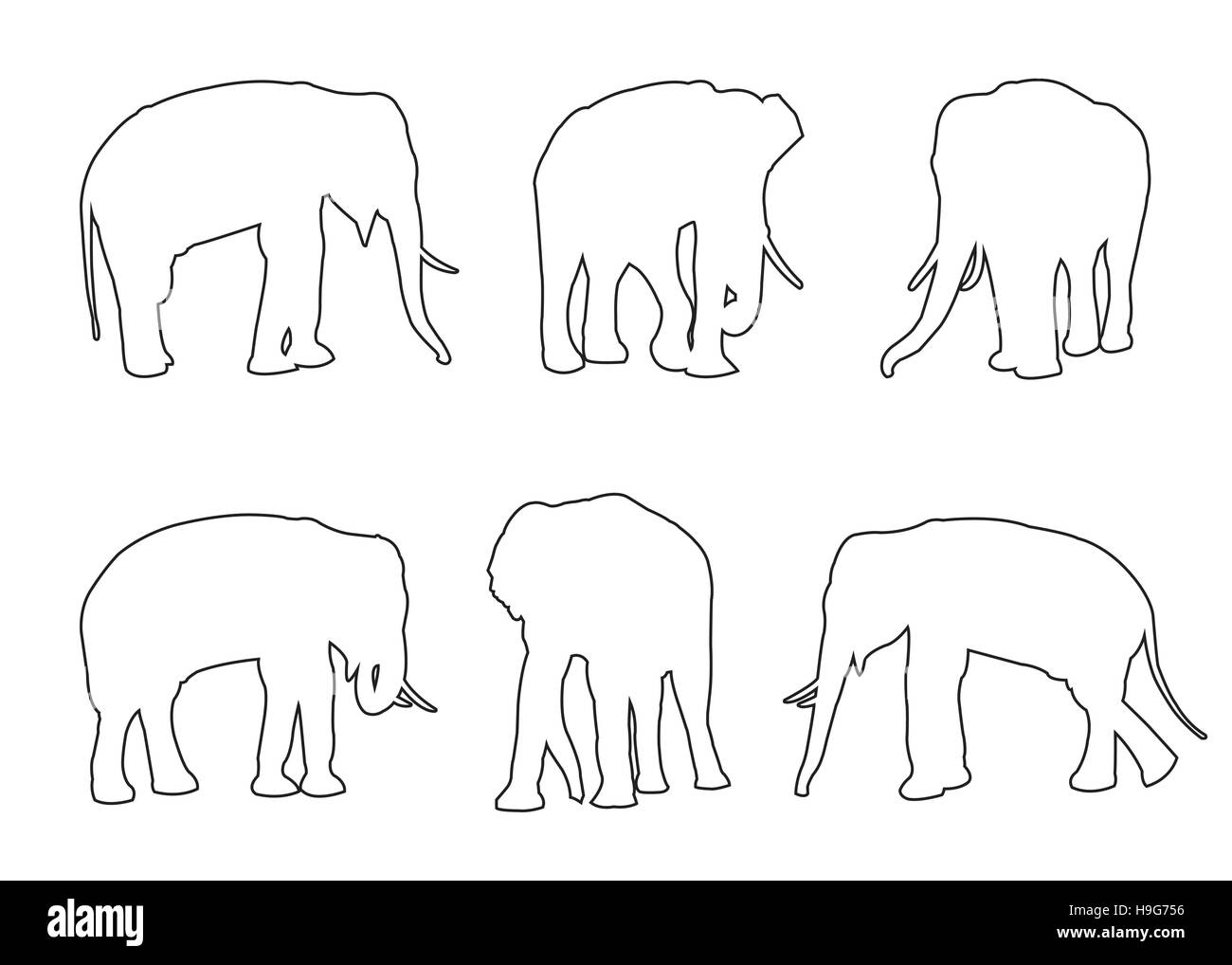Elephant simple silhouette Cut Out Stock Images & Pictures - Alamy