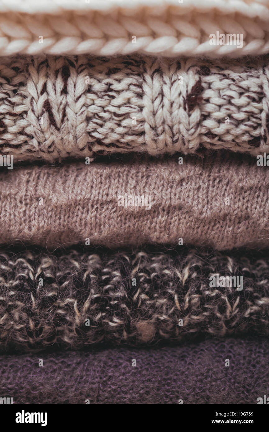 Collection of woolen clothes Stock Photo - Alamy