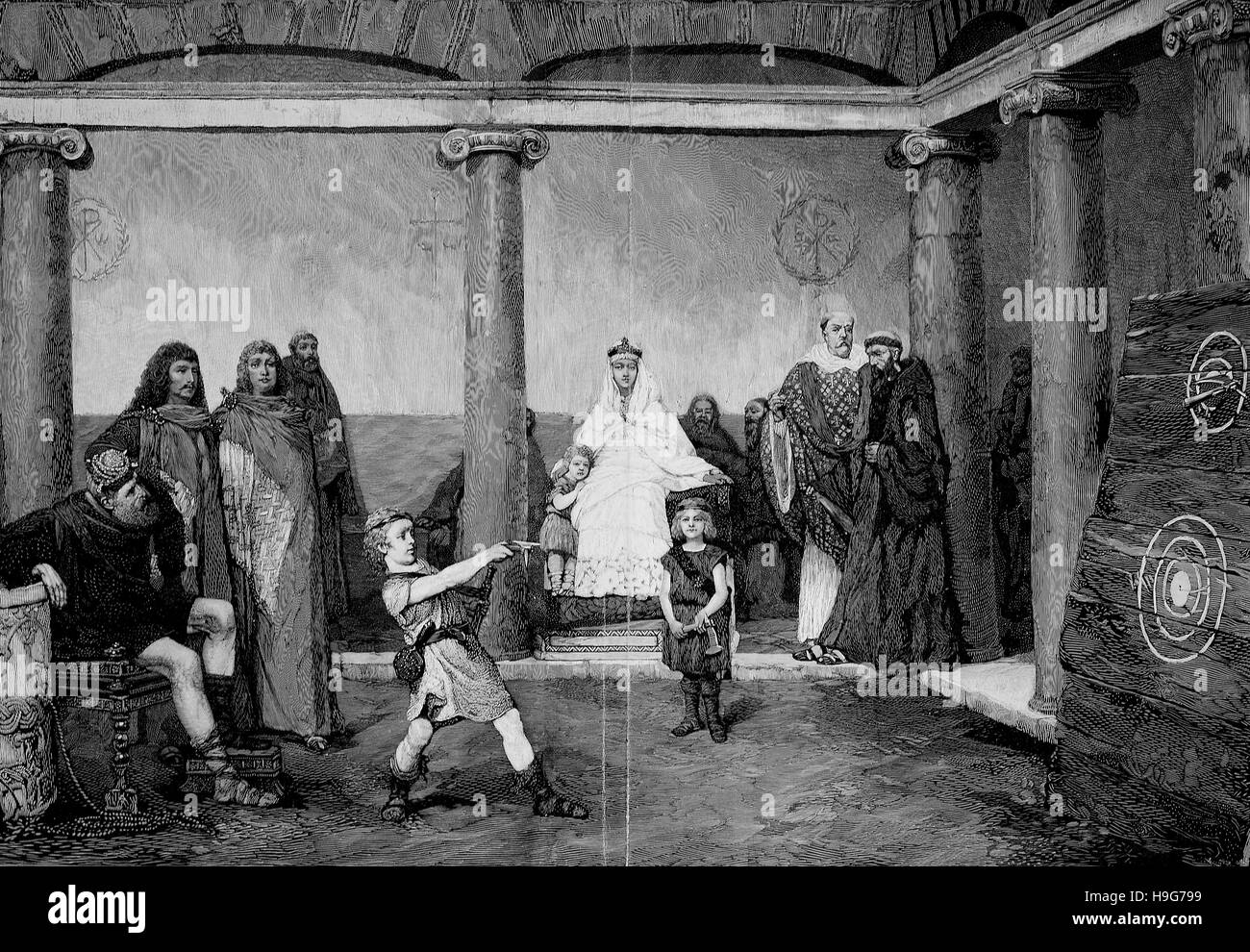 Games in ancient Germany at the time of the Middle Ages Stock Photo - Alamy