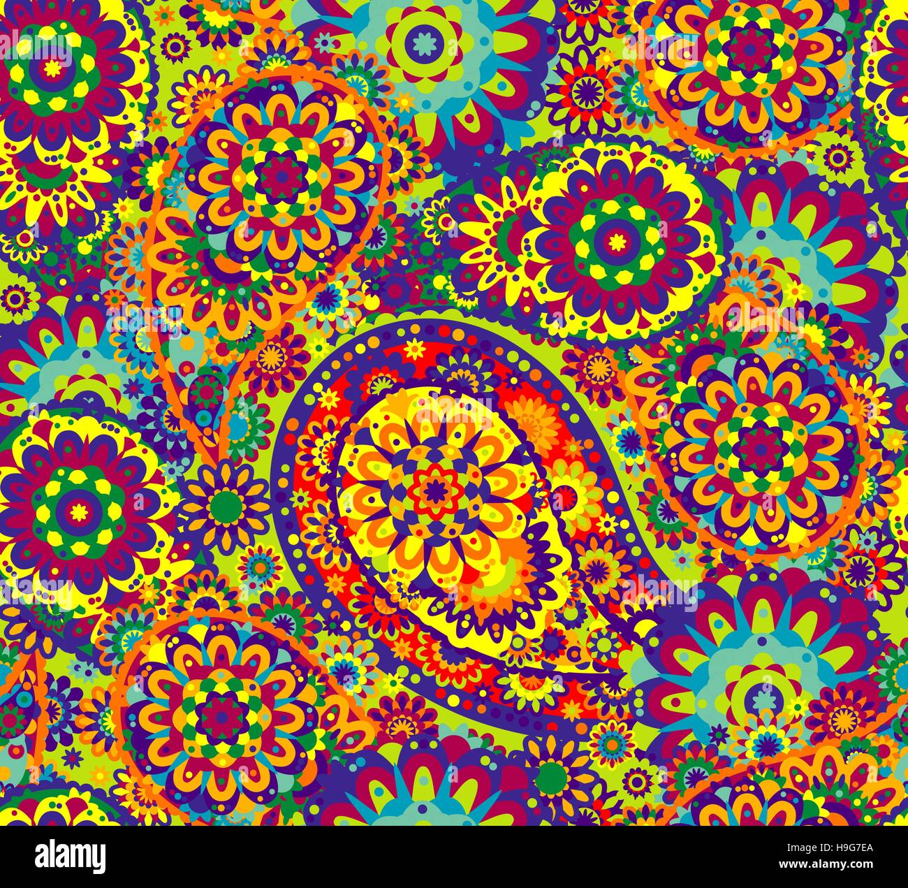 Paisley floral seamless pattern. Paisley colorful background Stock ...