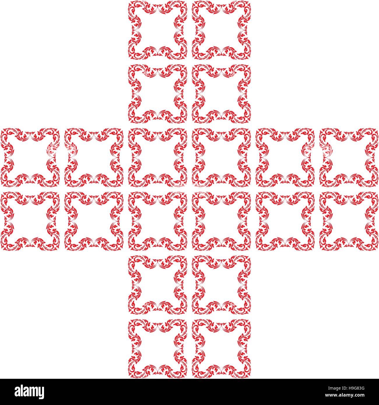 Floral Plus Symbol in Small Shapes Vector Images, Southeast Asia Art ...