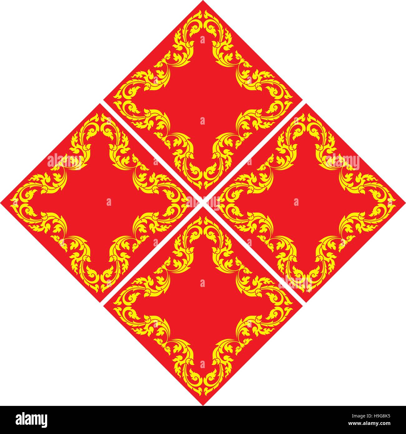 Floral Design in shape vector images, Southeast Asia Art Design Stock ...