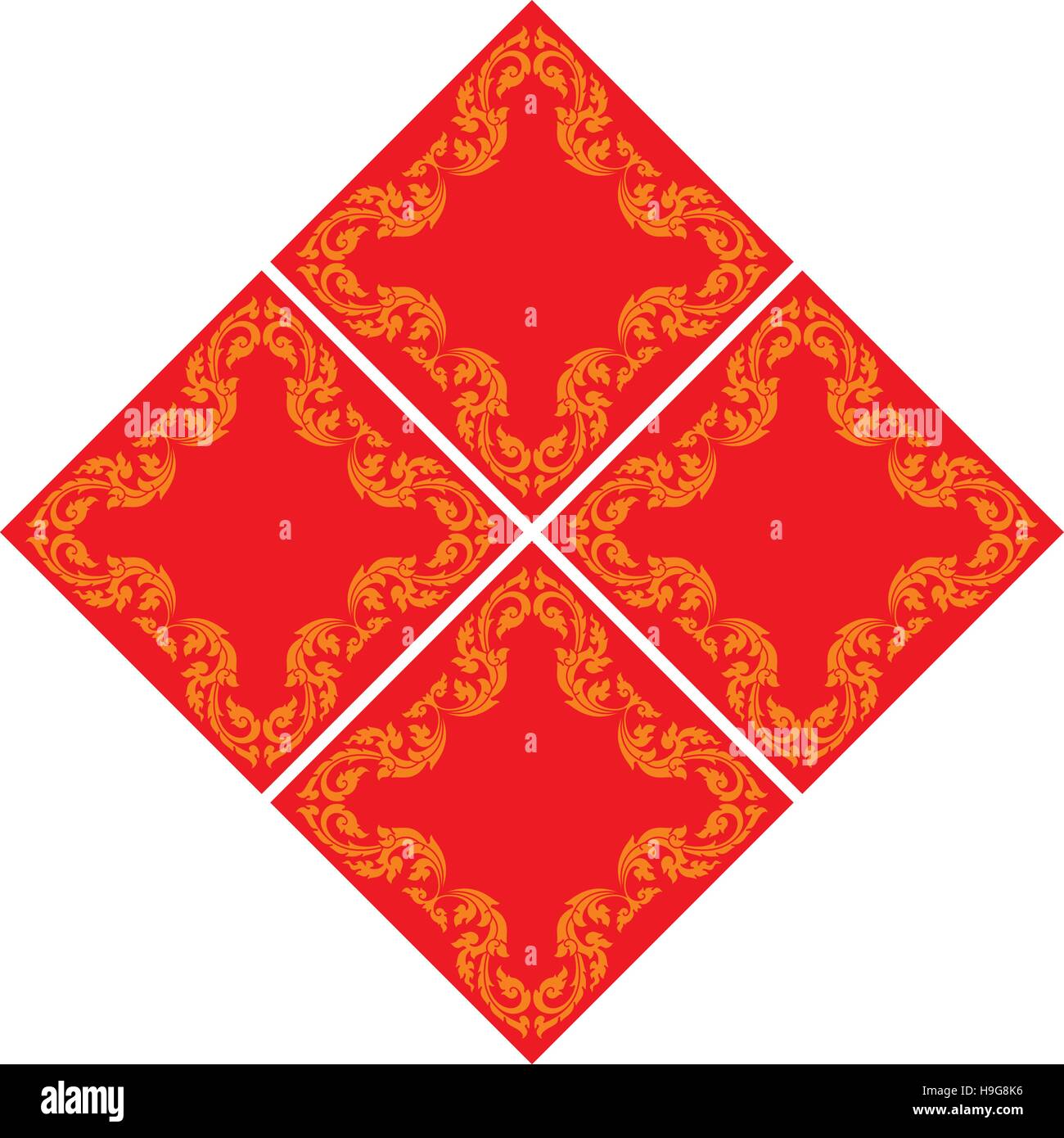 Floral Design in shape vector images, Southeast Asia Art Design Stock ...