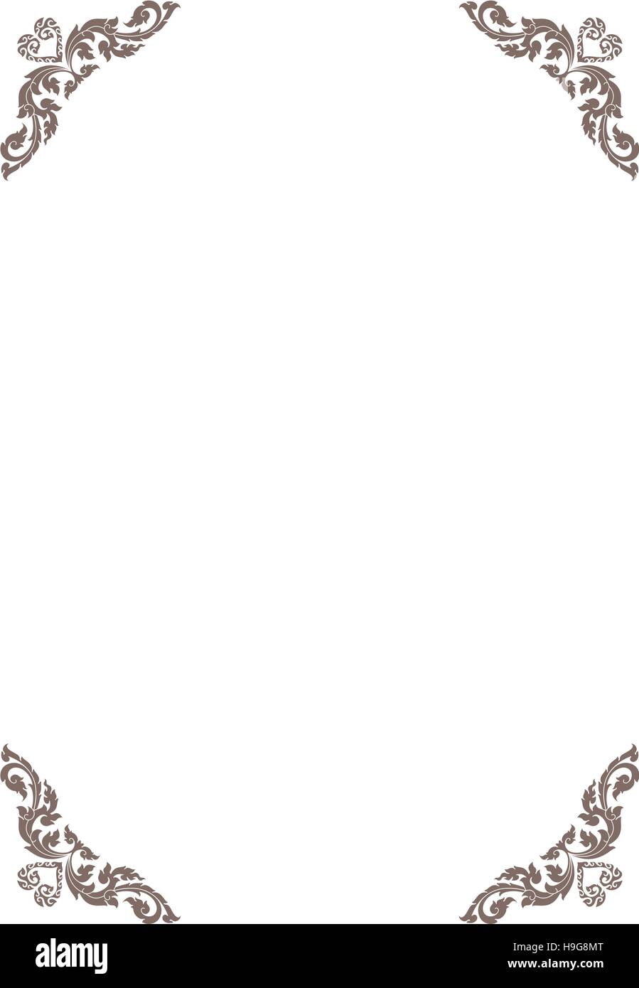 Floral Frame with floral heart vector, Southeast Asia Art Design Stock ...