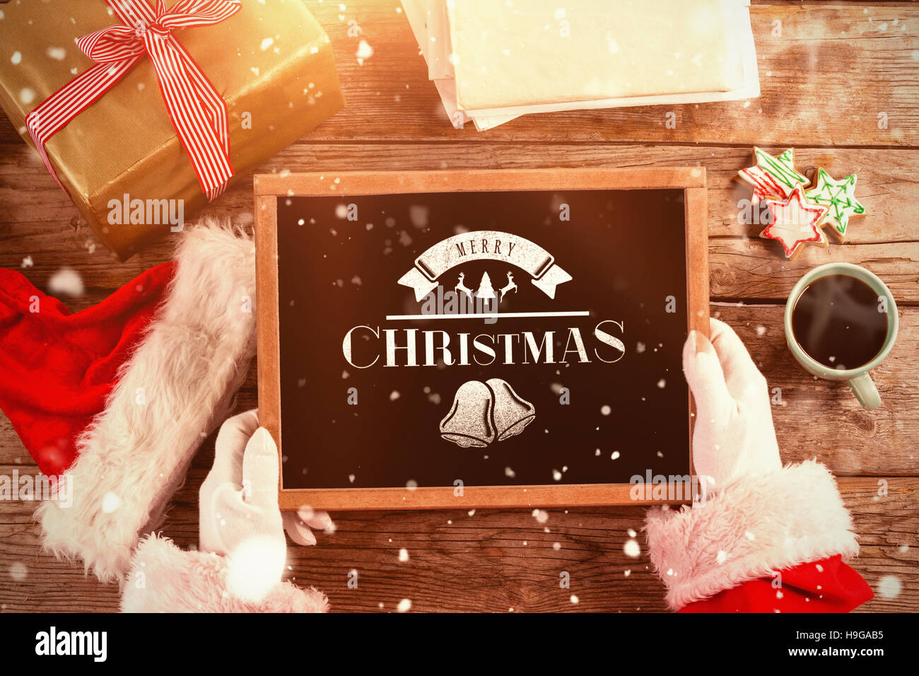 Banner santa holding tree hi-res stock photography and images - Alamy