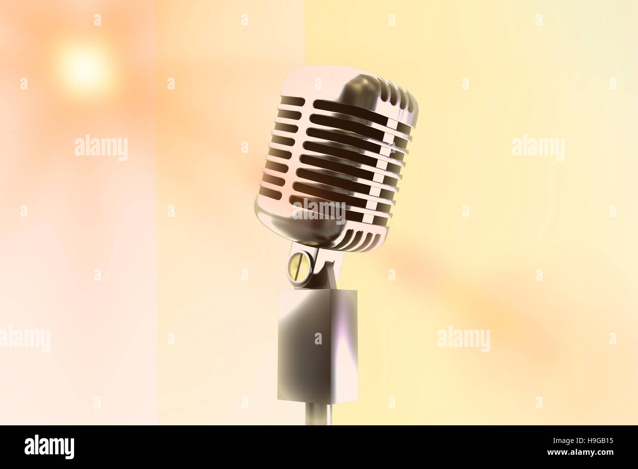 Composite image of retro chrome microphone Stock Photo - Alamy