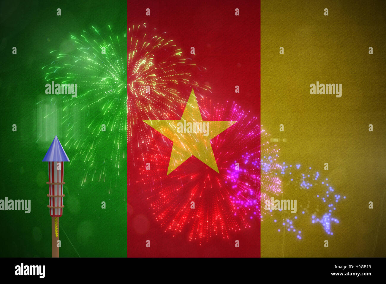 Composite image of rocket for fireworks Stock Photo - Alamy