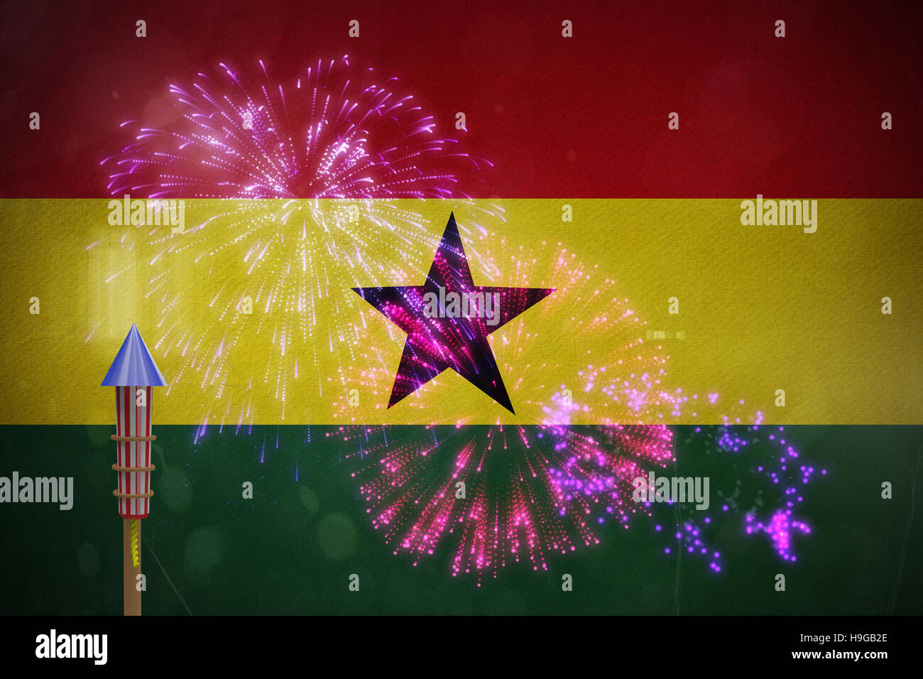 Composite image of rocket for fireworks Stock Photo - Alamy