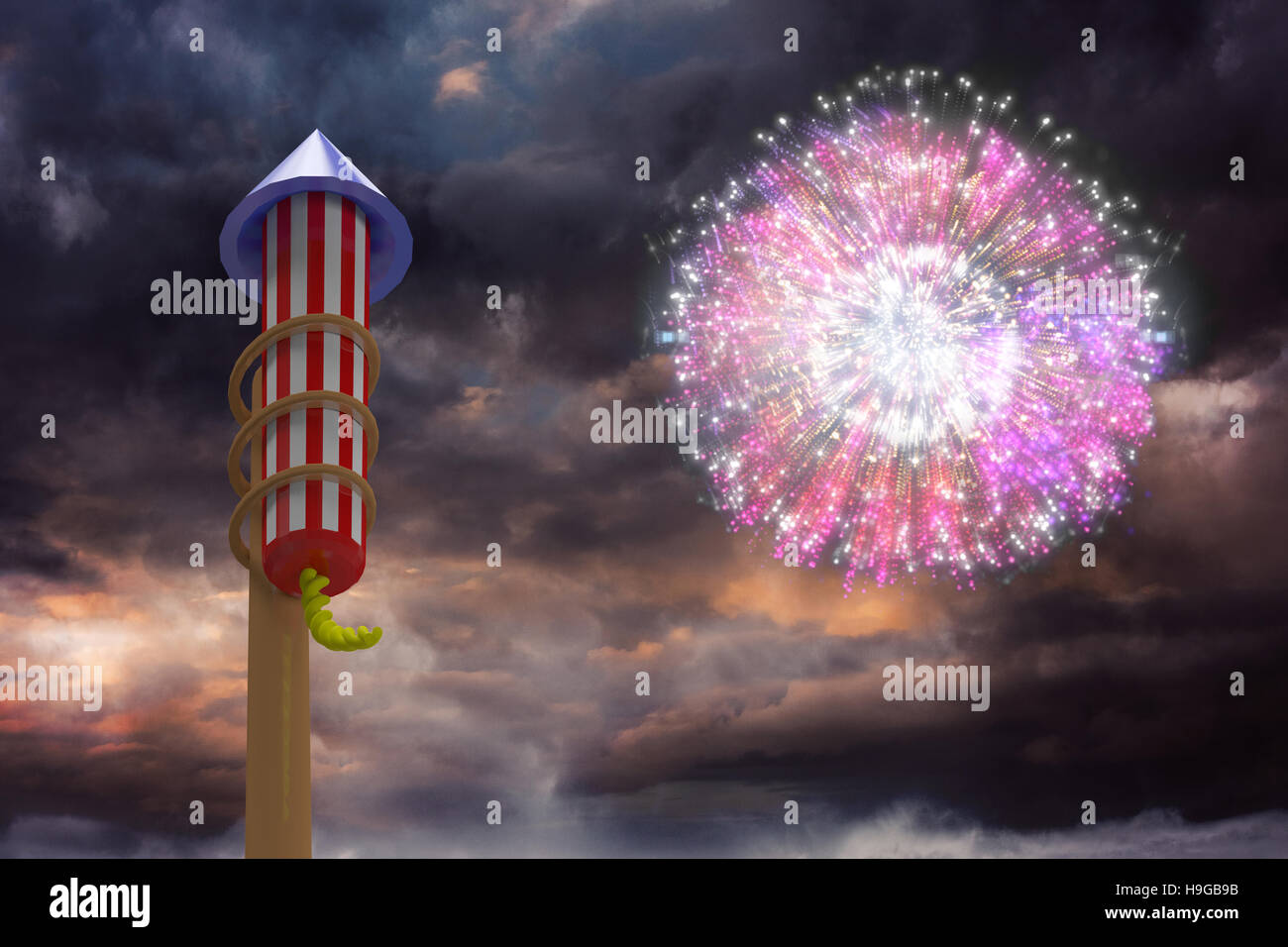 Sky rocket fireworks hi-res stock photography and images - Alamy